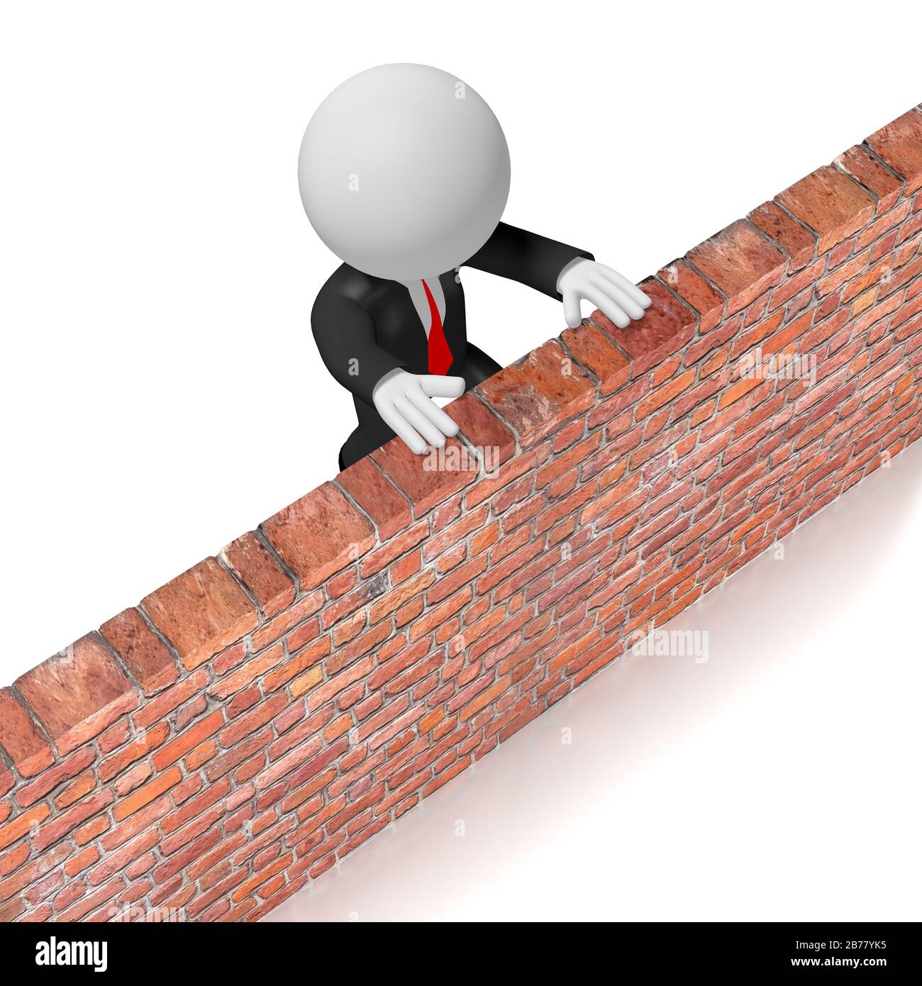 Jumping over wall/ conquering adversity/ overcoming problems concept ...