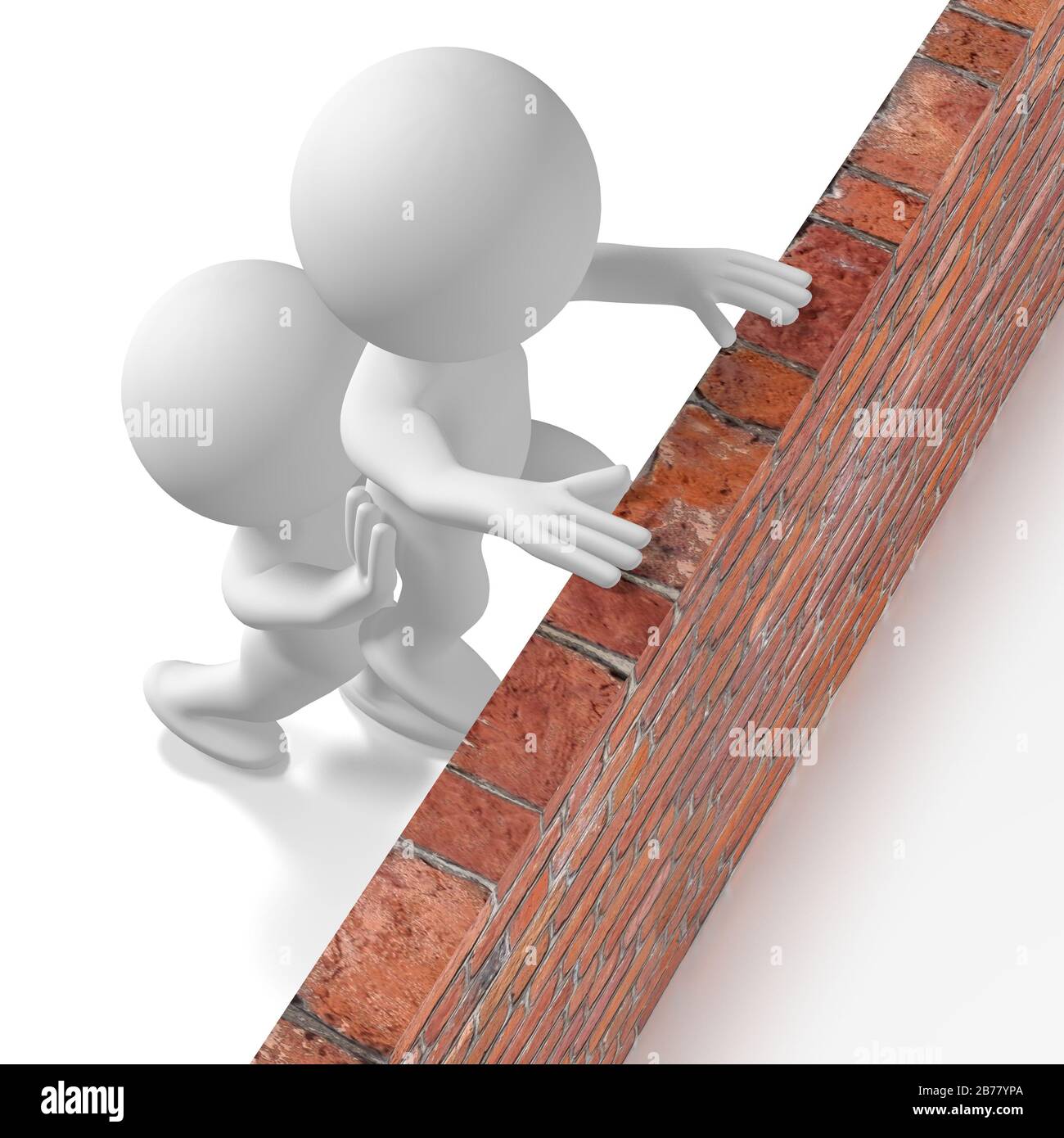 Helping getting over the wall concept Stock Photo - Alamy