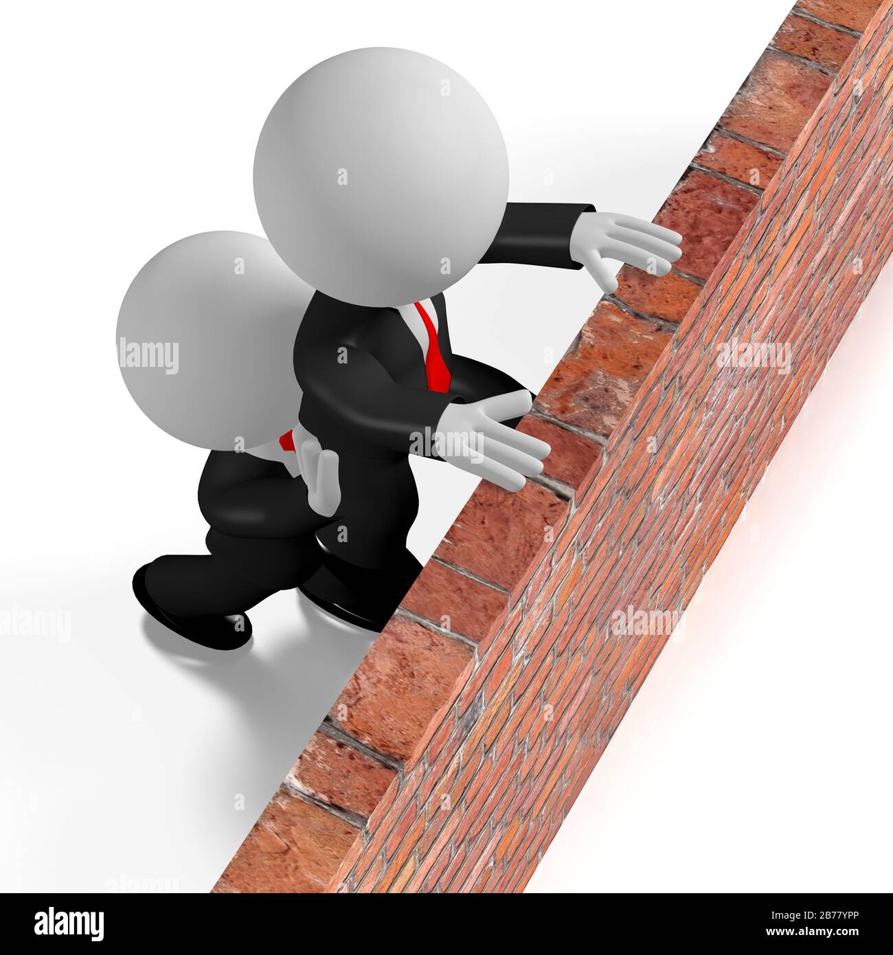 Helping getting over the wall concept Stock Photo - Alamy