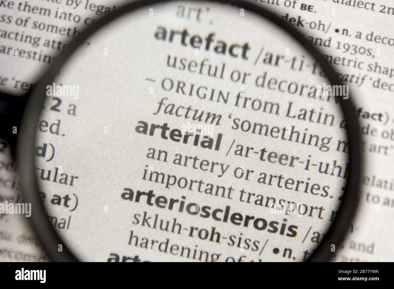 Arterial word or phrase in a dictionary Stock Photo - Alamy