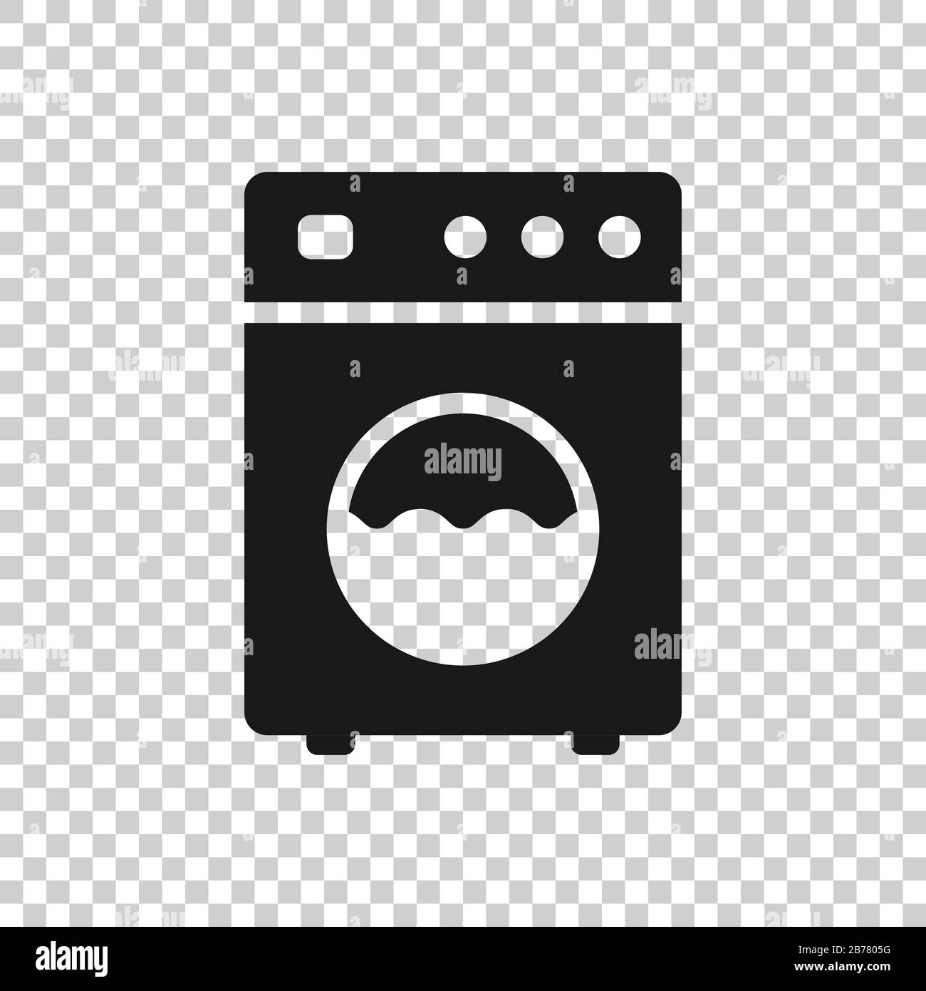 Washing machine icon in flat style. Washer vector illustration on white ...