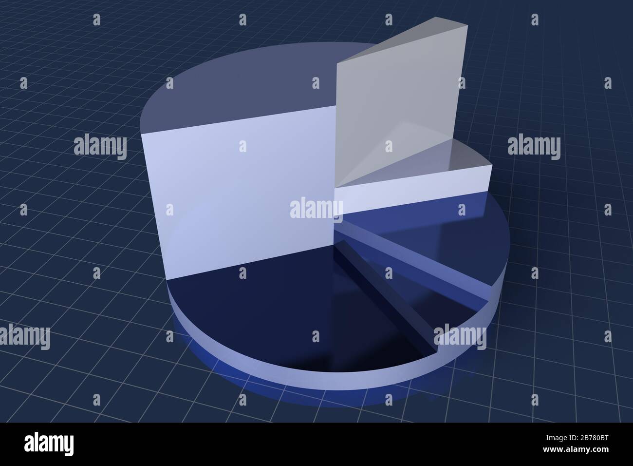 3D business pie chart, blue background Stock Photo - Alamy