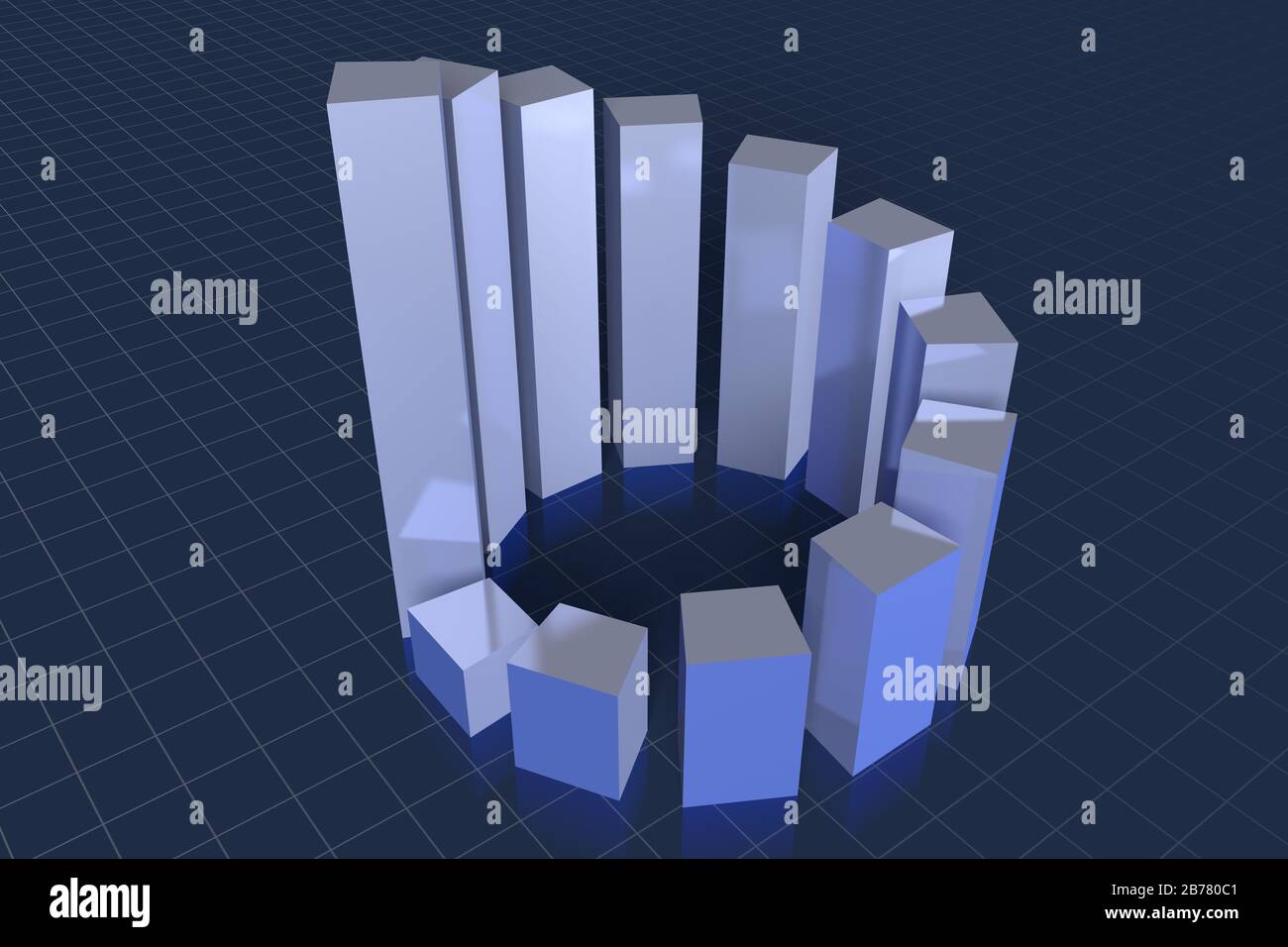 3D business chart, blue background Stock Photo - Alamy