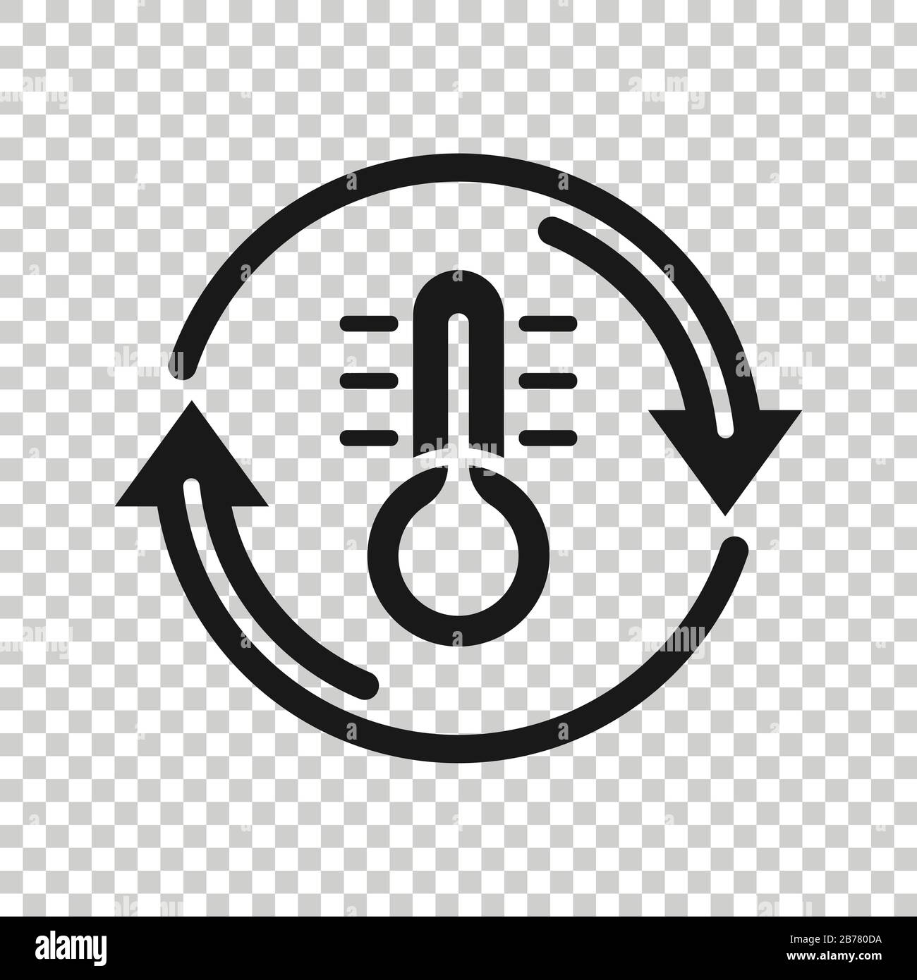 Thermometer climate control icon in flat style. Meteorology balance ...