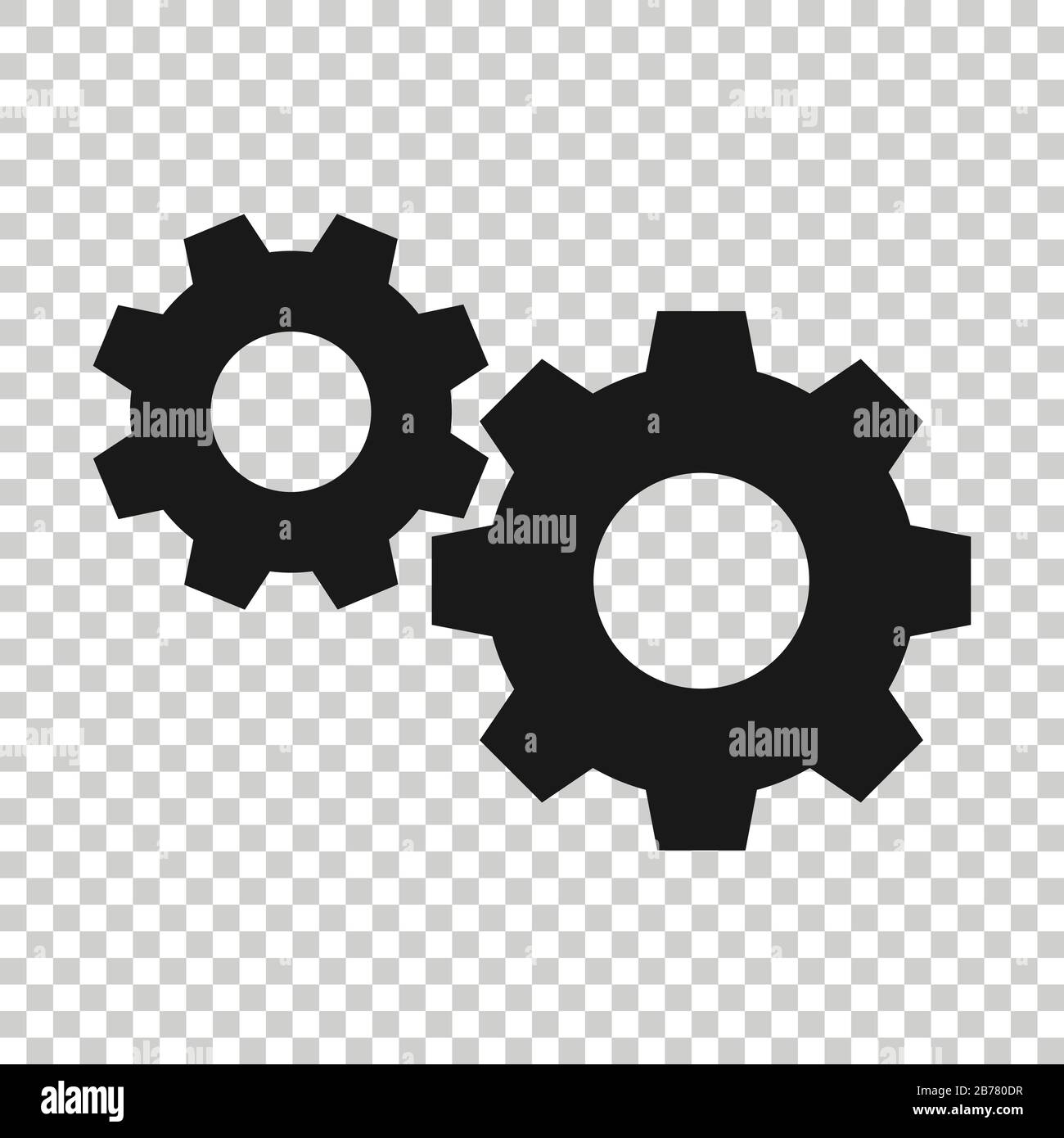 Gear vector icon in flat style. Cog wheel illustration on white ...