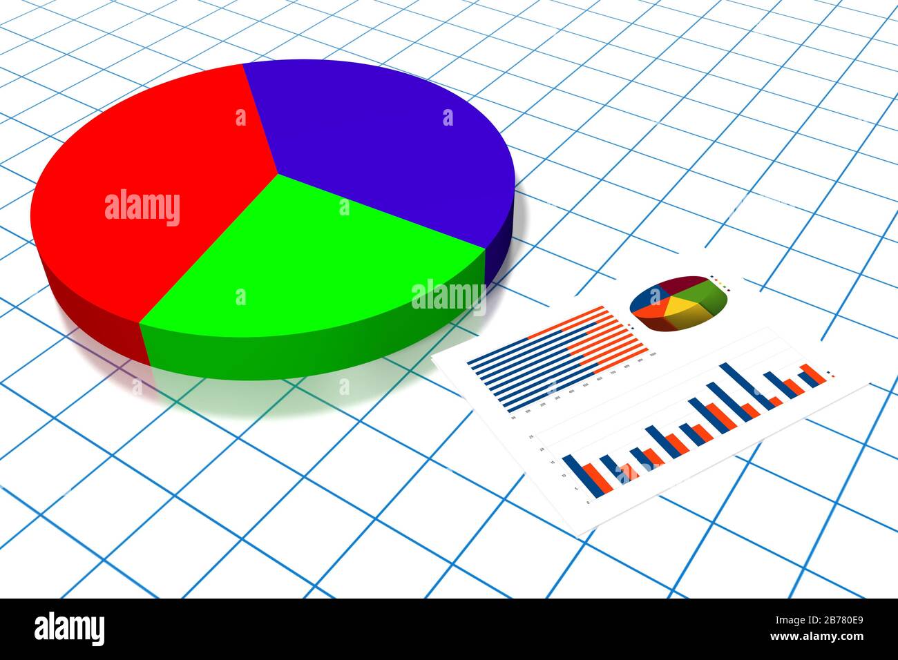 3D business chart illustration, grid in background Stock Photo - Alamy