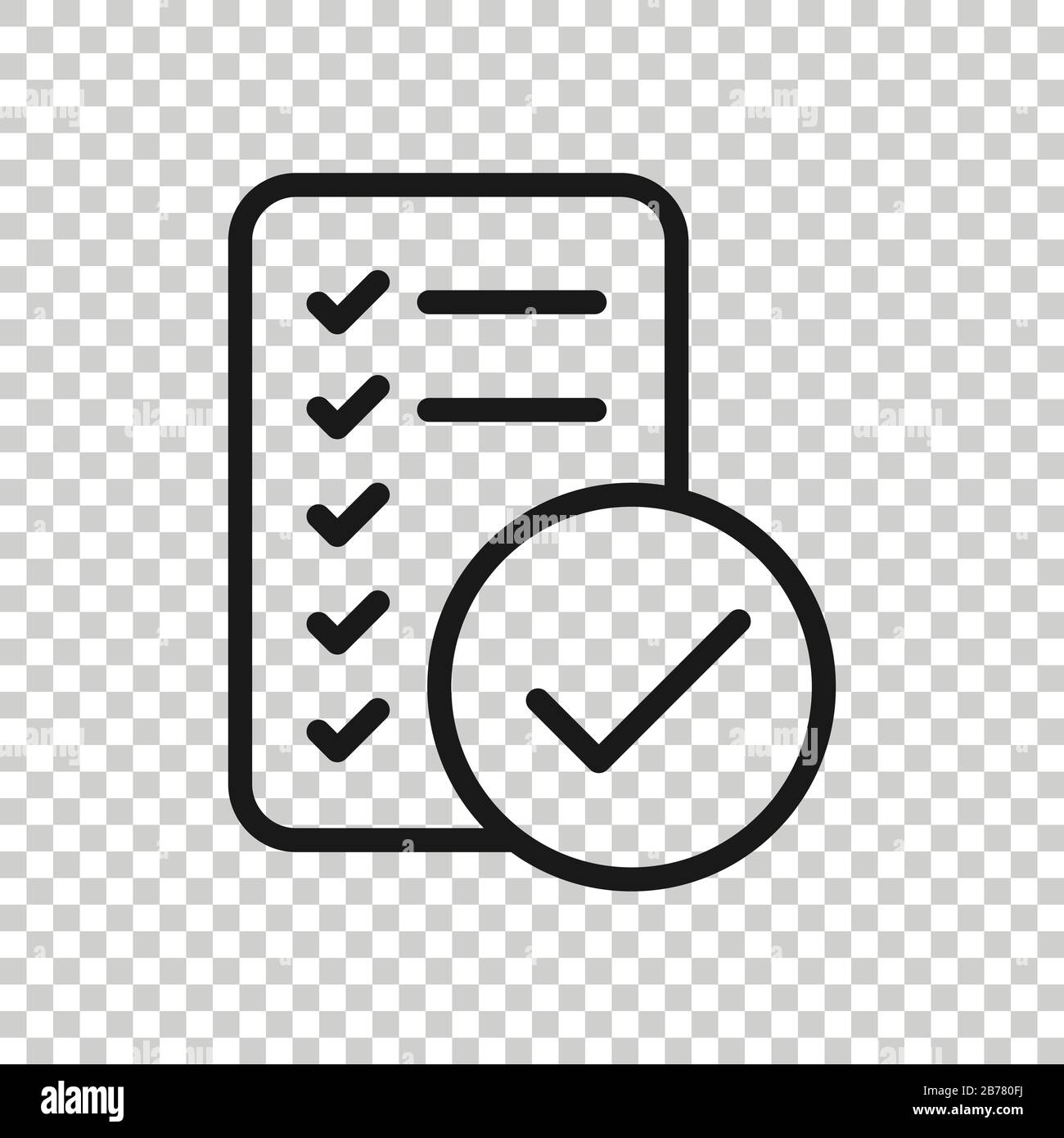 Document checklist icon in flat style. Report vector illustration on ...