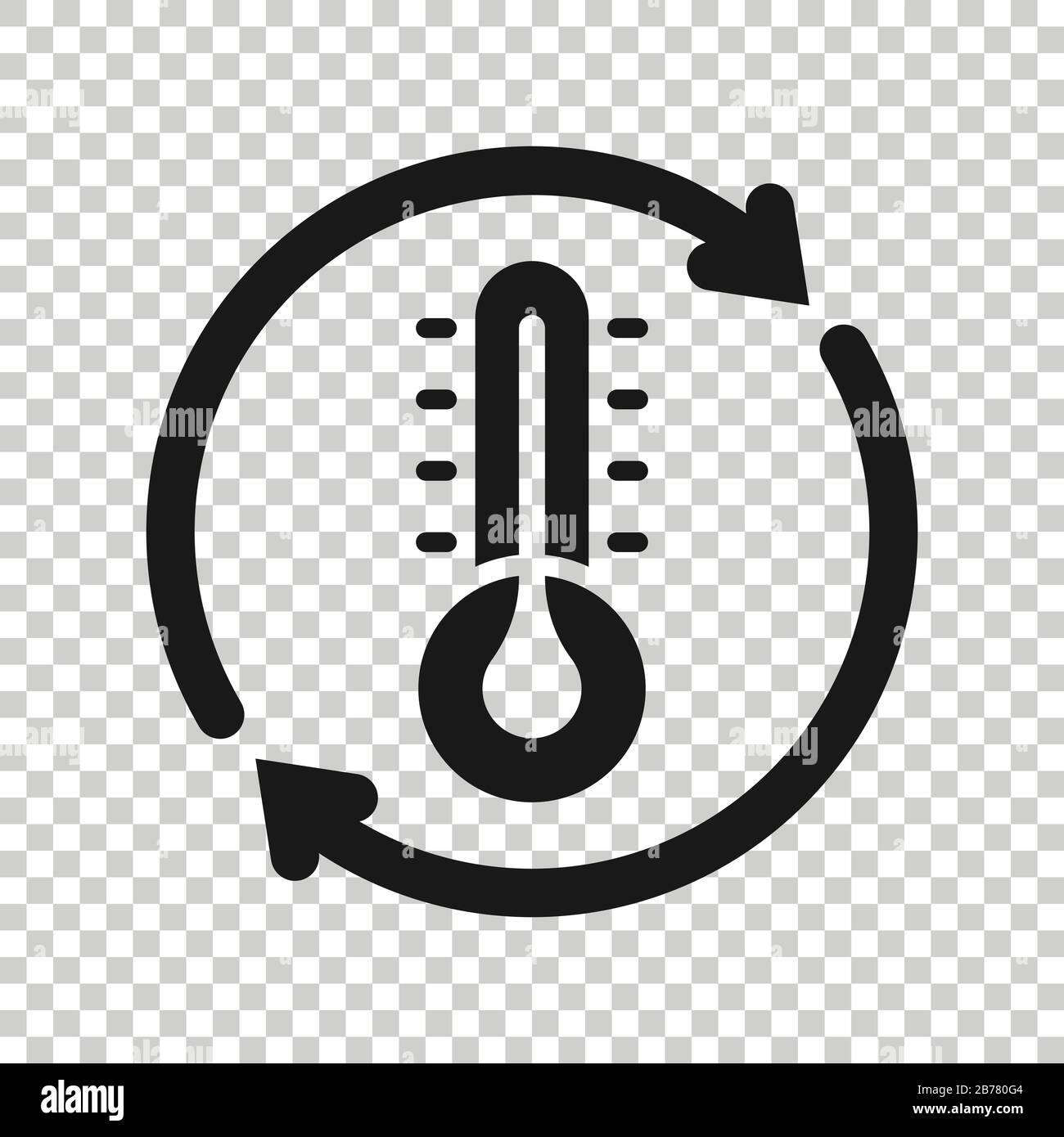 Thermometer climate control icon in flat style. Meteorology balance ...