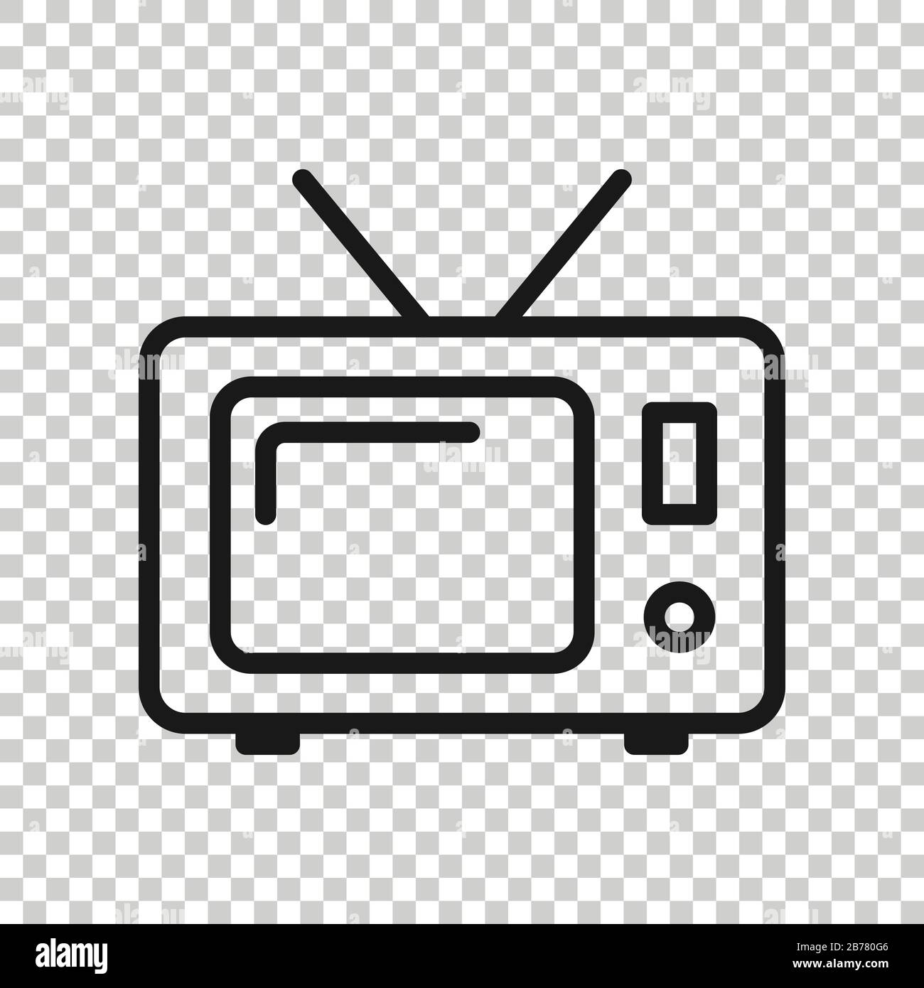 Retro tv screen vector icon in flat style. Old television illustration ...