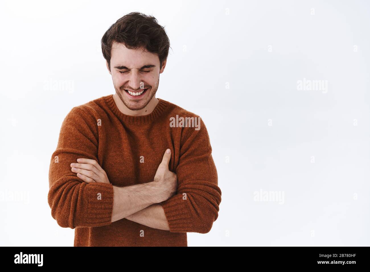 Emotions, happiness and lifestyle concept. Happy smiling handsome man ...