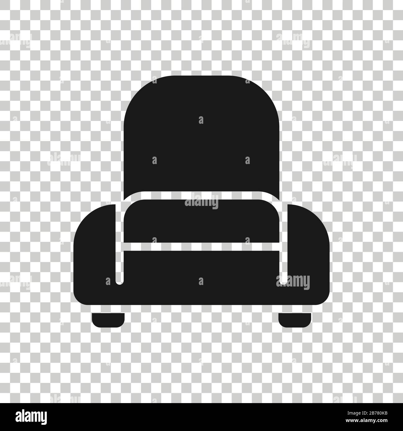 Cinema chair icon in flat style. Armchair vector illustration on white ...