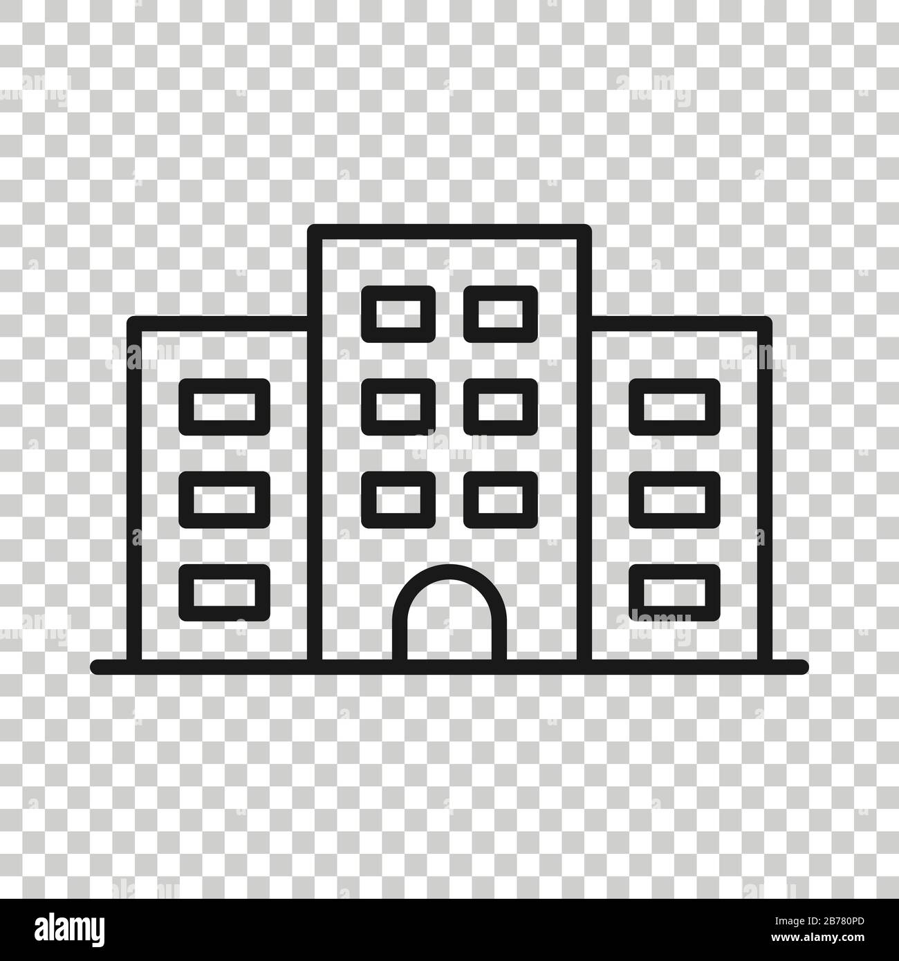 Office building sign icon in flat style. Apartment vector illustration ...
