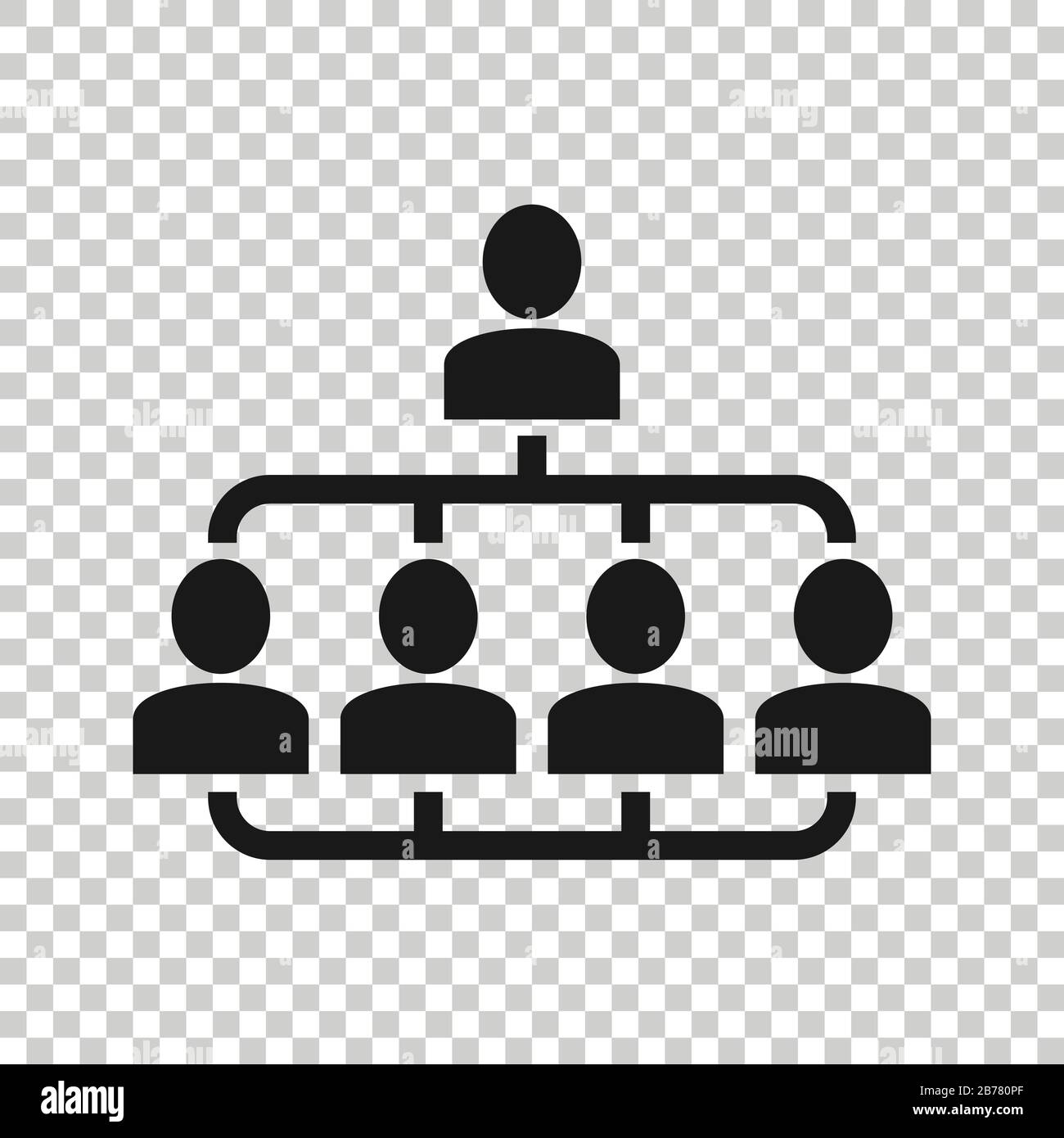 Corporate organization chart with business people vector icon in flat ...
