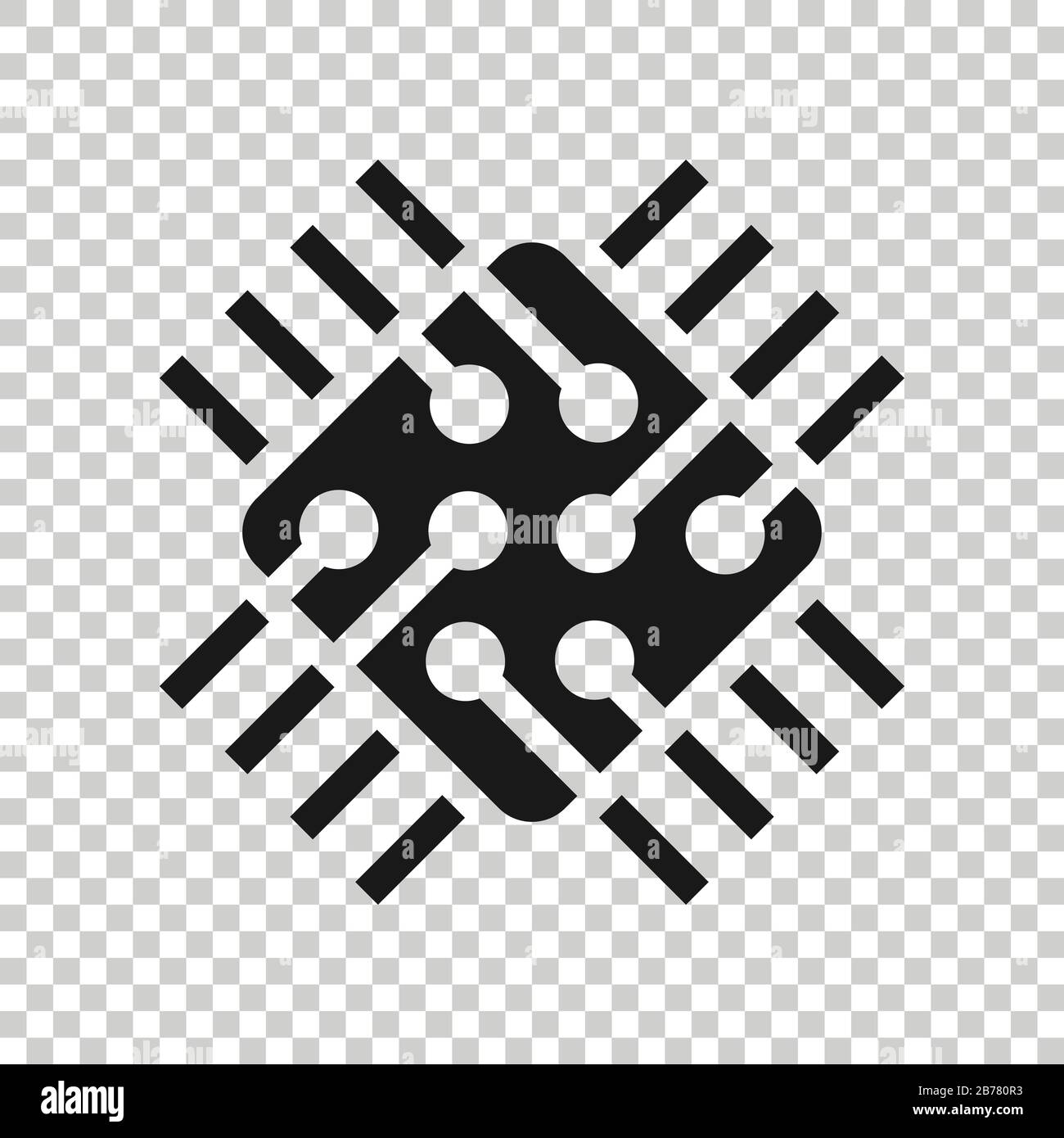 Computer cpu icon in flat style. Circuit board vector illustration on ...
