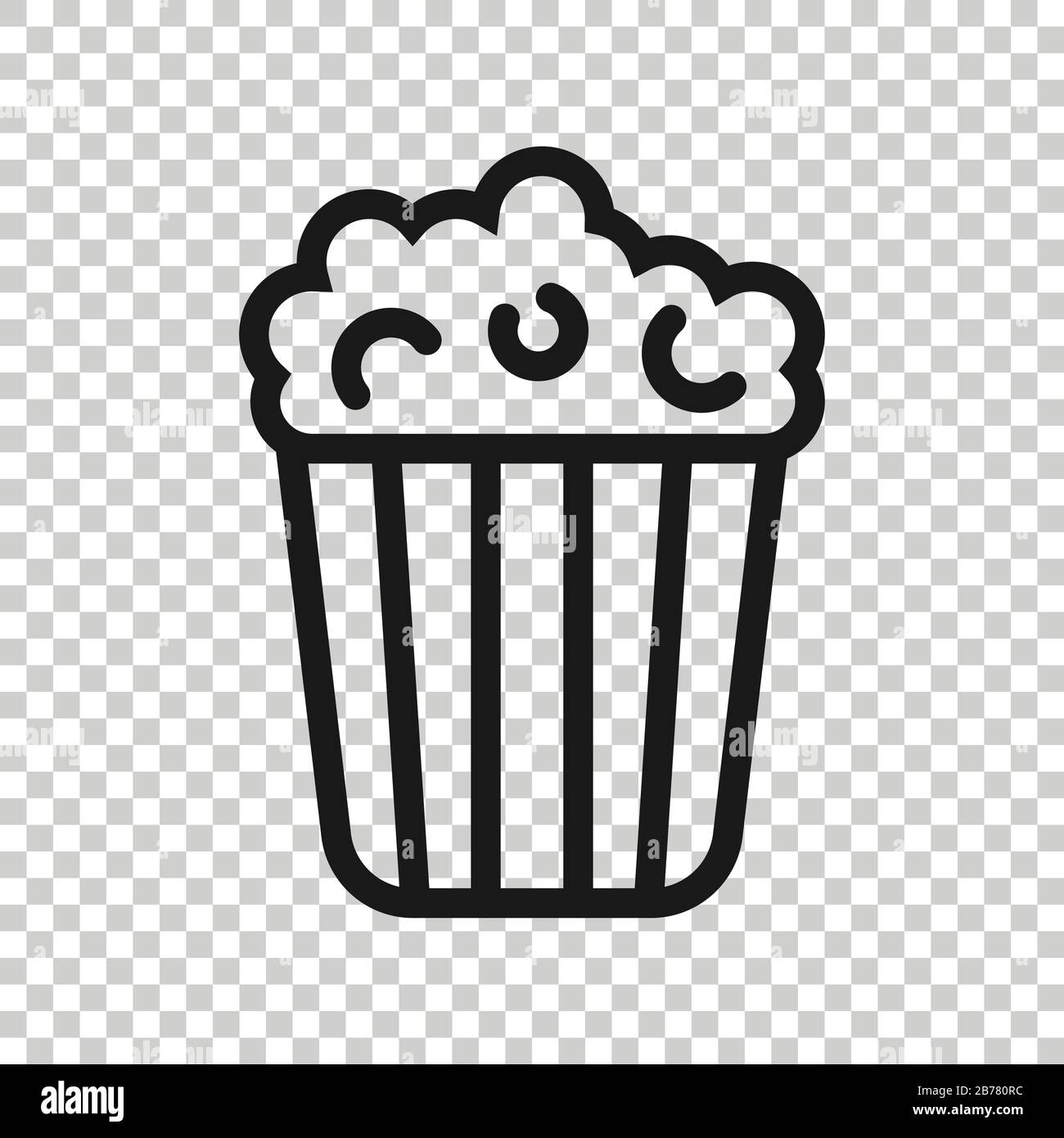 Film icon in flat style. Popcorn vector illustration on white isolated ...