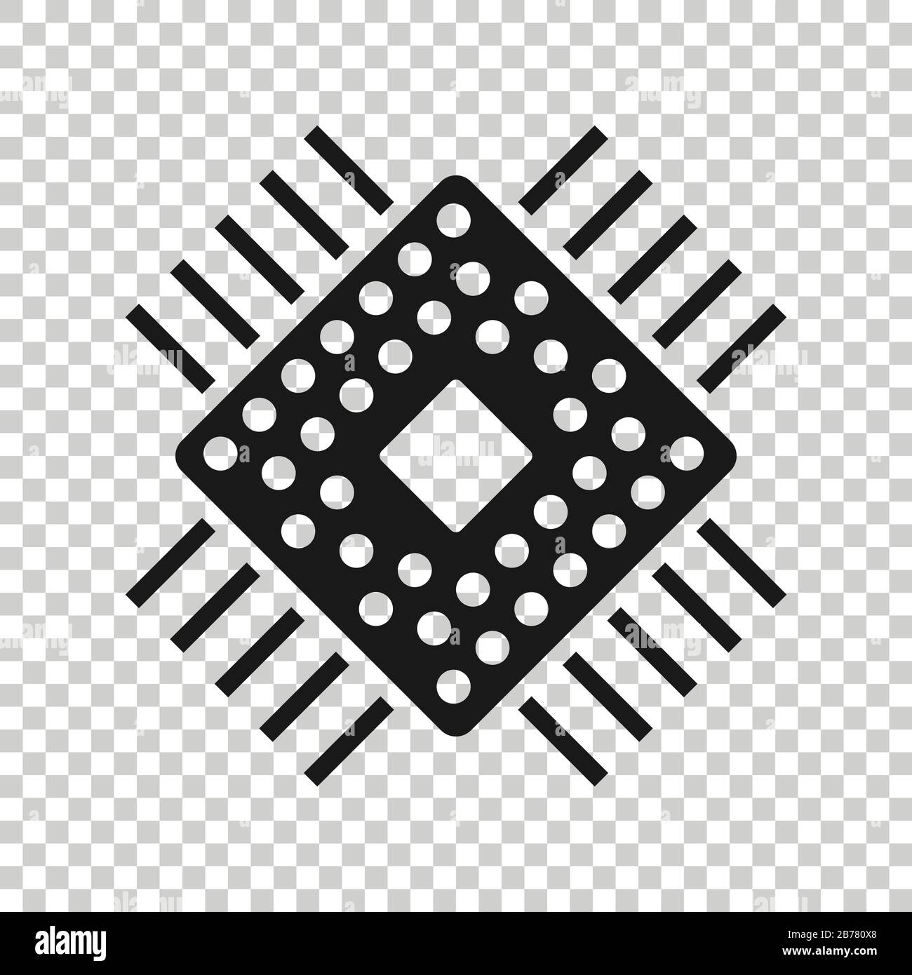 Computer cpu icon in flat style. Circuit board vector illustration on ...