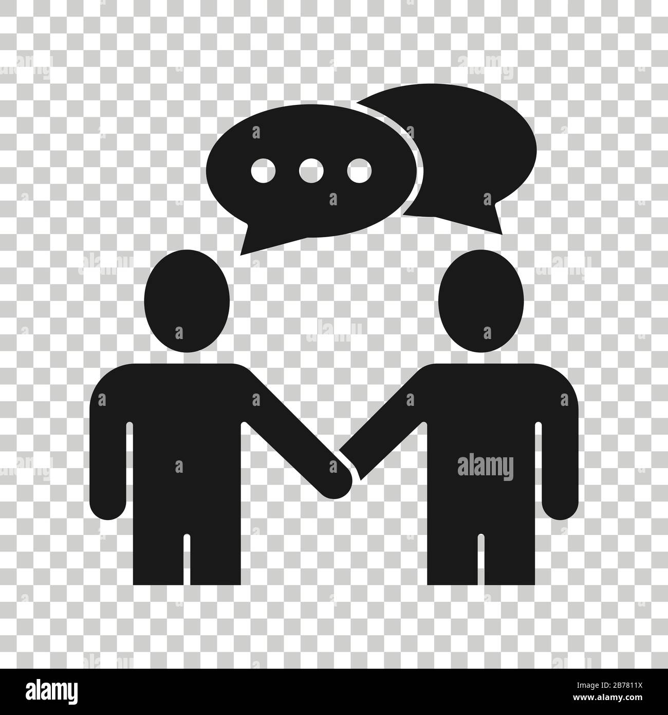 Greetings gesture icon in flat style. People handshake vector ...