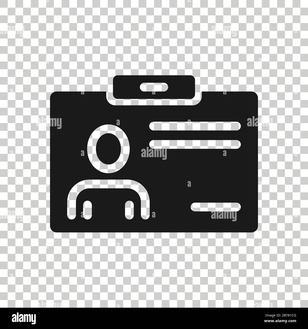 Id card icon in flat style. Identity tag vector illustration on white ...