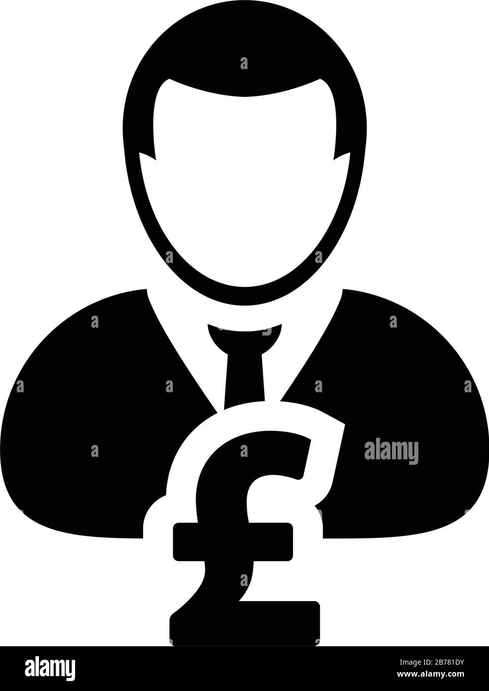 British Pound sign icon vector male user person profile avatar with ...