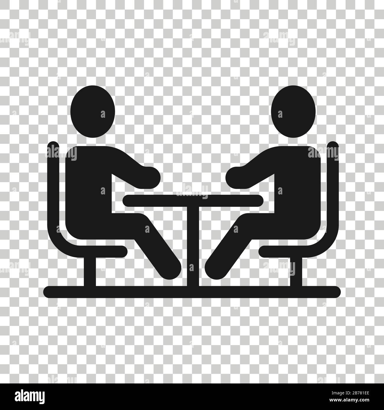 People with table icon in flat style. Teamwork conference vector ...