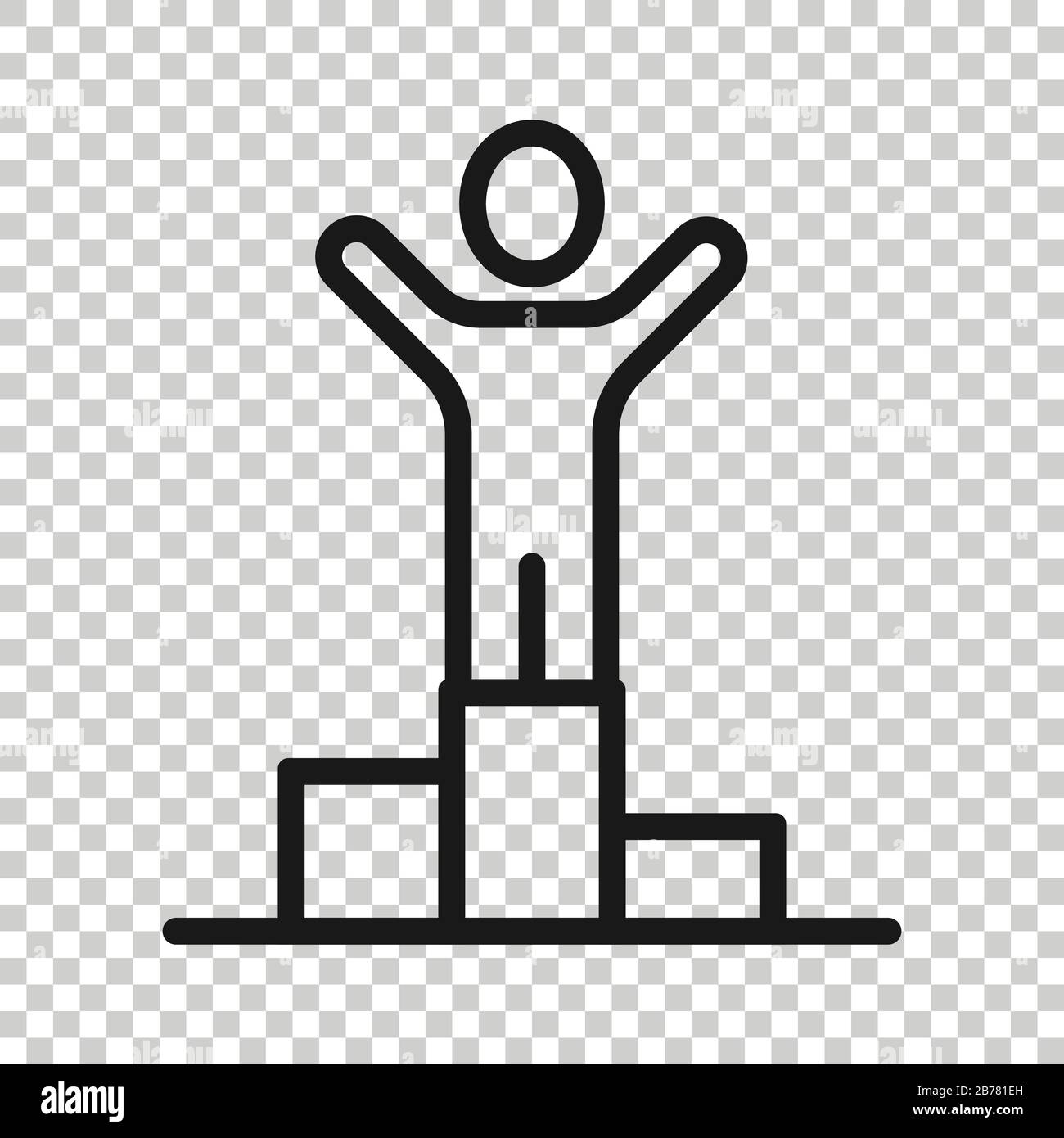People win icon in flat style. Champion on podium vector illustration ...