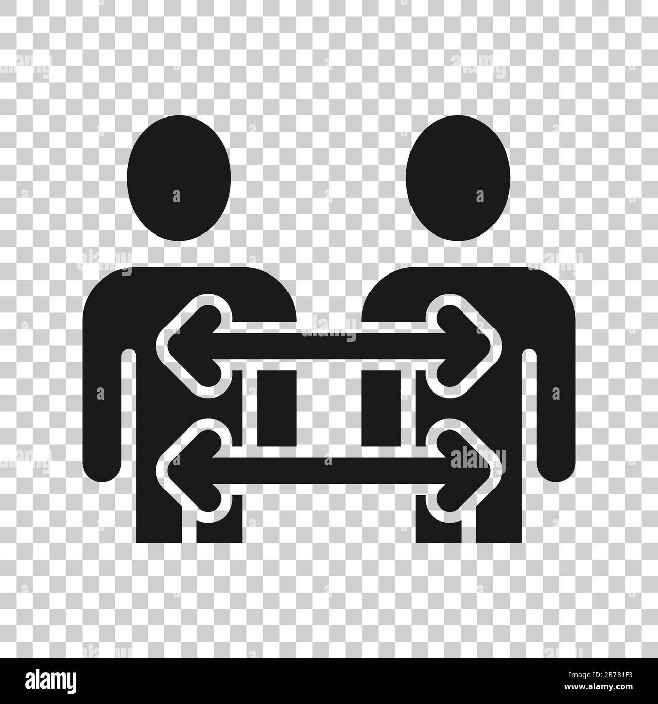 People referral icon in flat style. Business communication vector ...