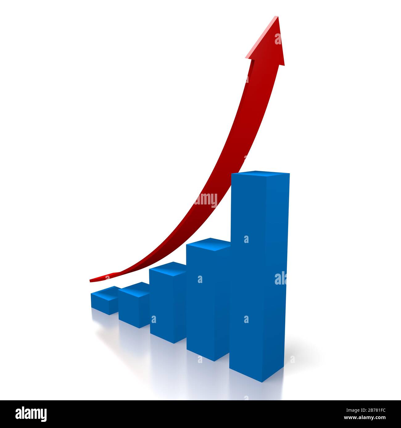 3D business chart illustration, white background Stock Photo - Alamy