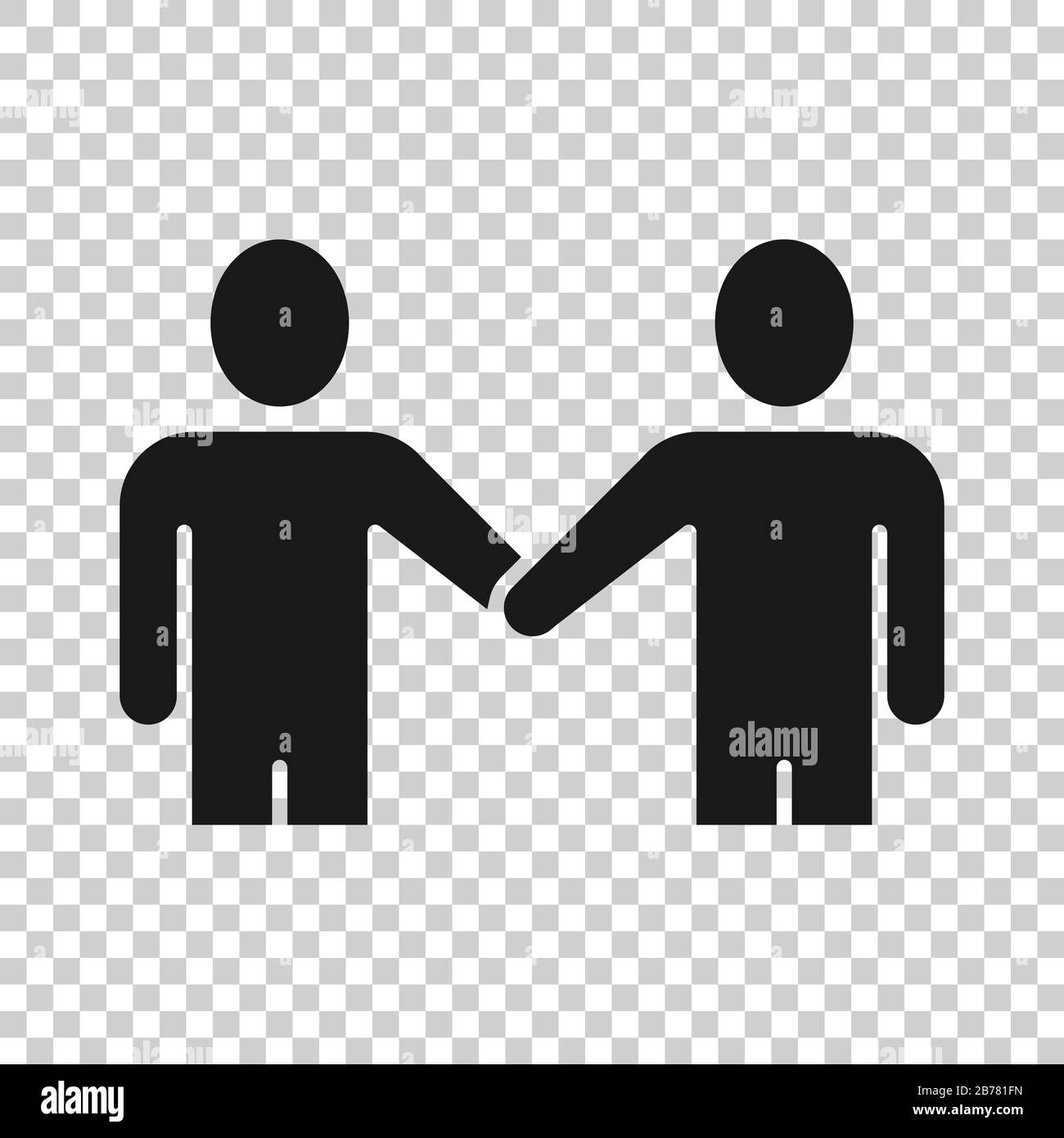 Greetings gesture icon in flat style. People handshake vector ...