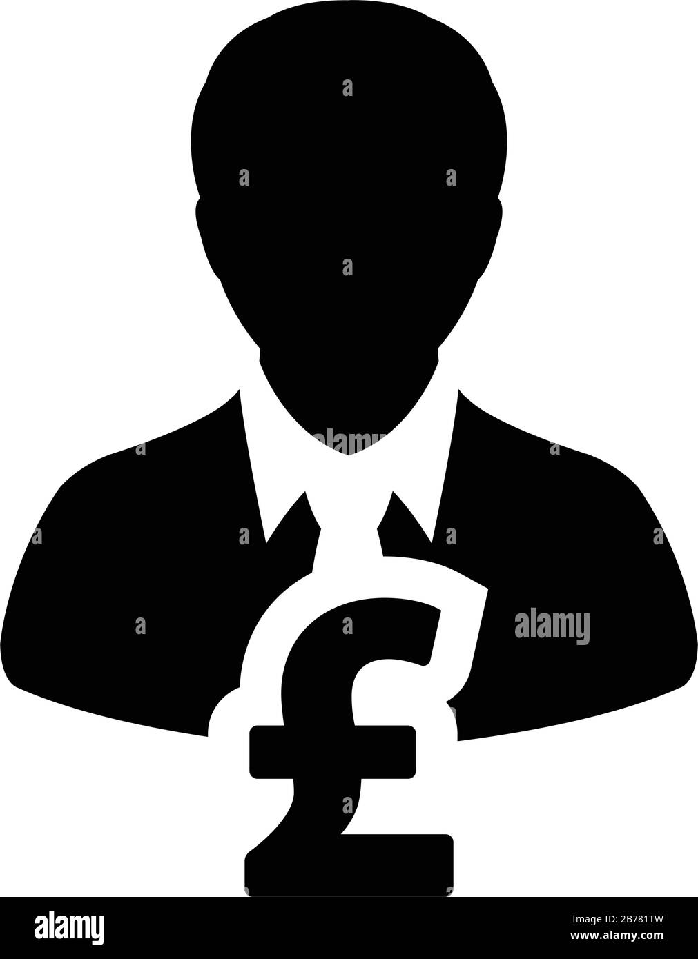 Money icon vector male user person profile avatar with Pound sign ...