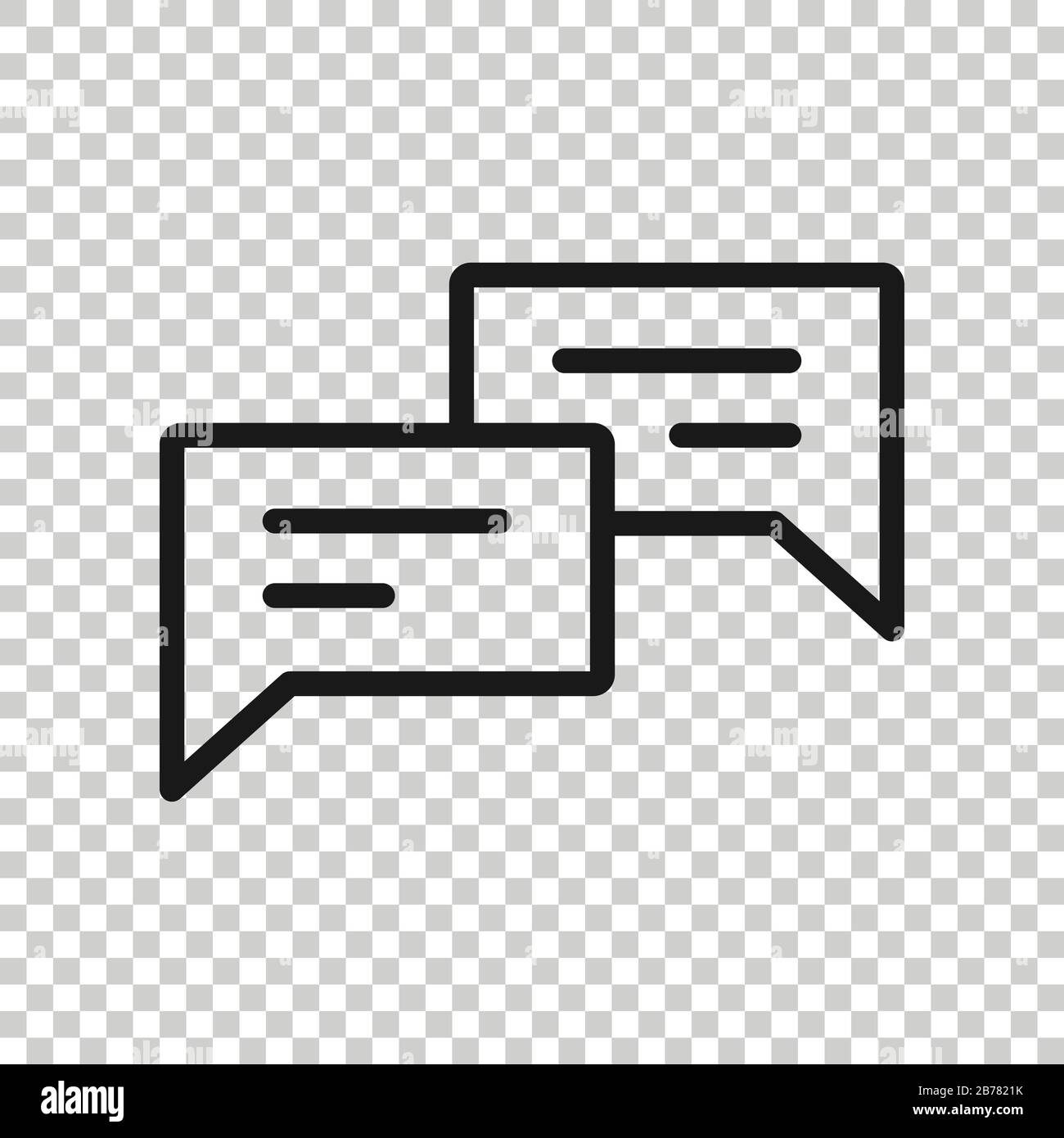 Speak chat sign icon in flat style. Speech bubbles vector illustration ...