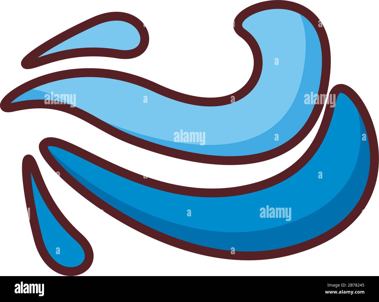 sea wave water line color style Stock Vector Image & Art - Alamy