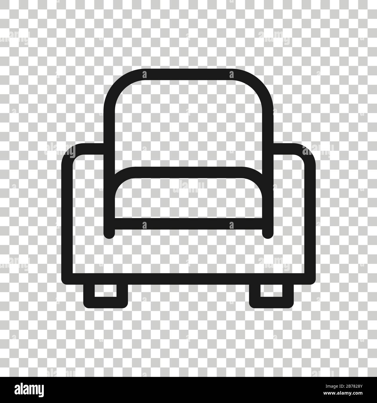 Cinema chair icon in flat style. Armchair vector illustration on white ...