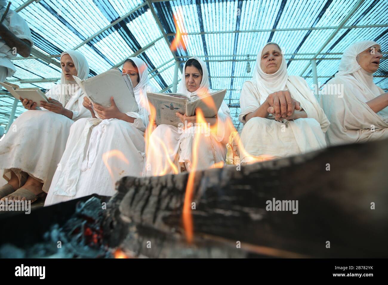 Baghdad, Iraq. 14th Mar, 2020. Iraqi Mandaeans women, also known as ...