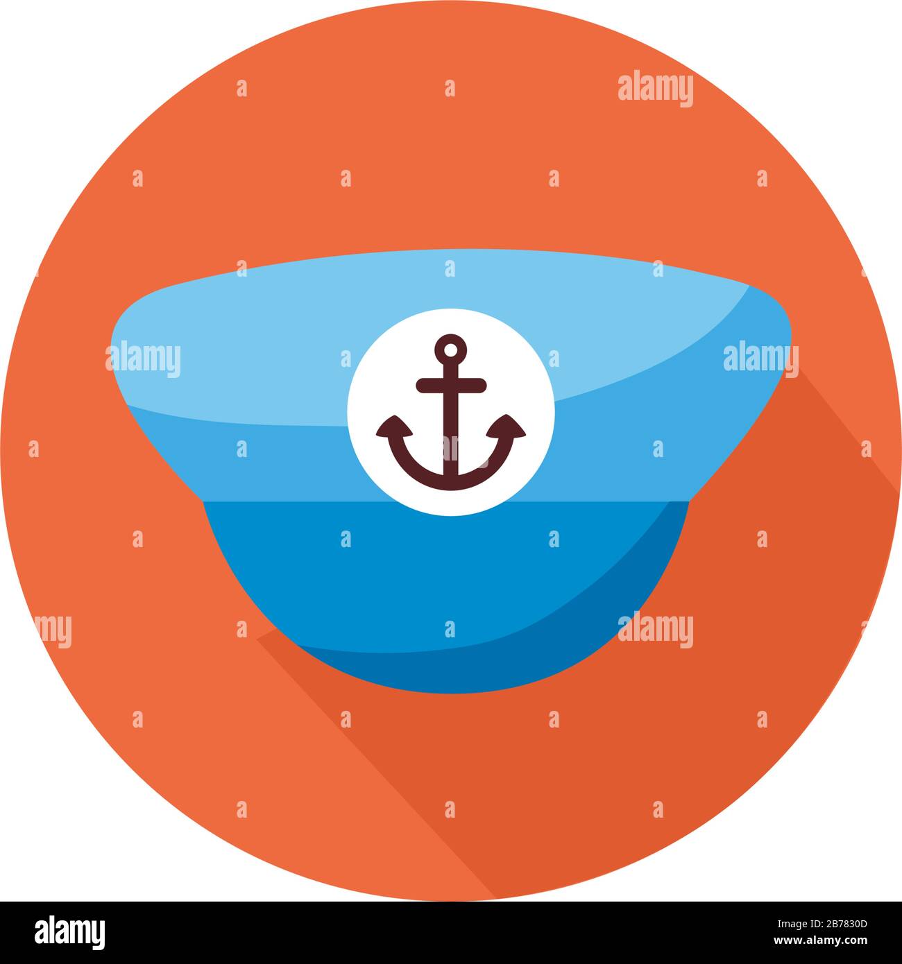 marine sailor hat block style icon Stock Vector Image & Art - Alamy