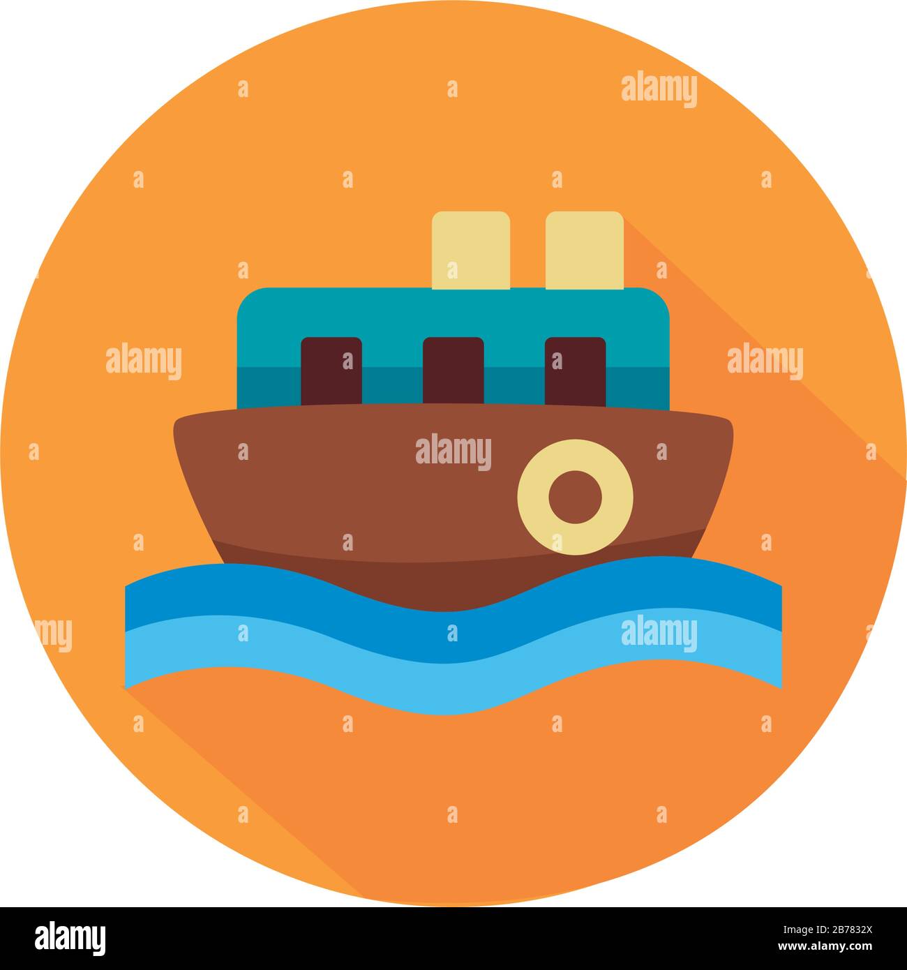 ship boat sea block style Stock Vector Image & Art - Alamy