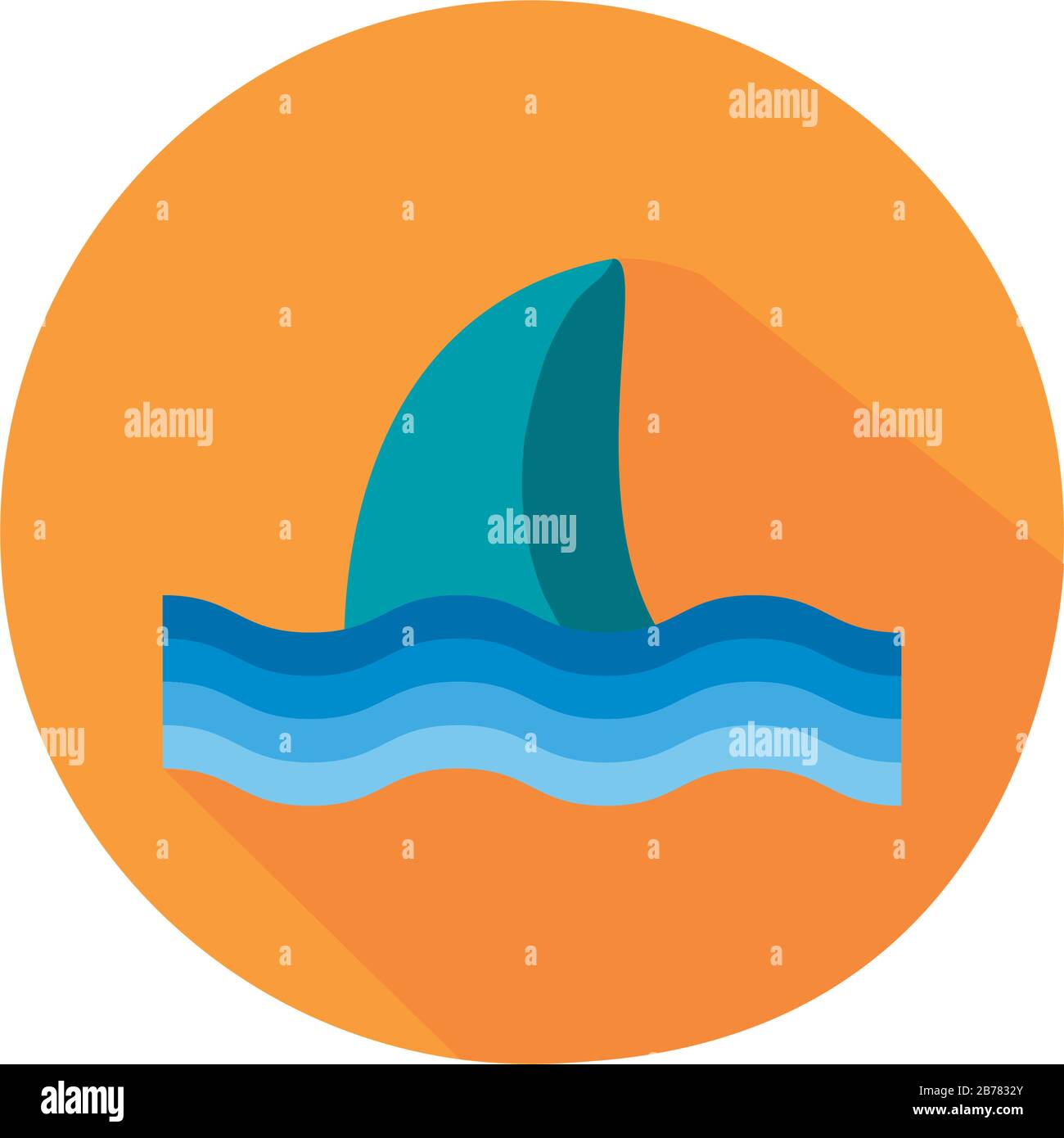 shark fin sea animal block style icon Stock Vector Image & Art - Alamy