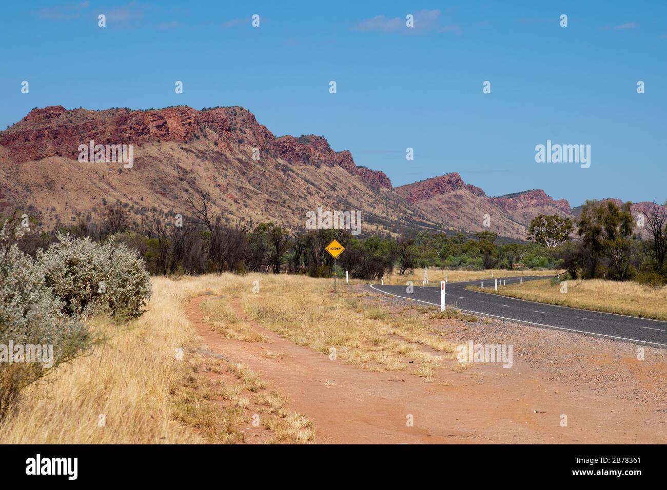 Alice Springs Australia, view of the desert colours in the Macdonnell ...
