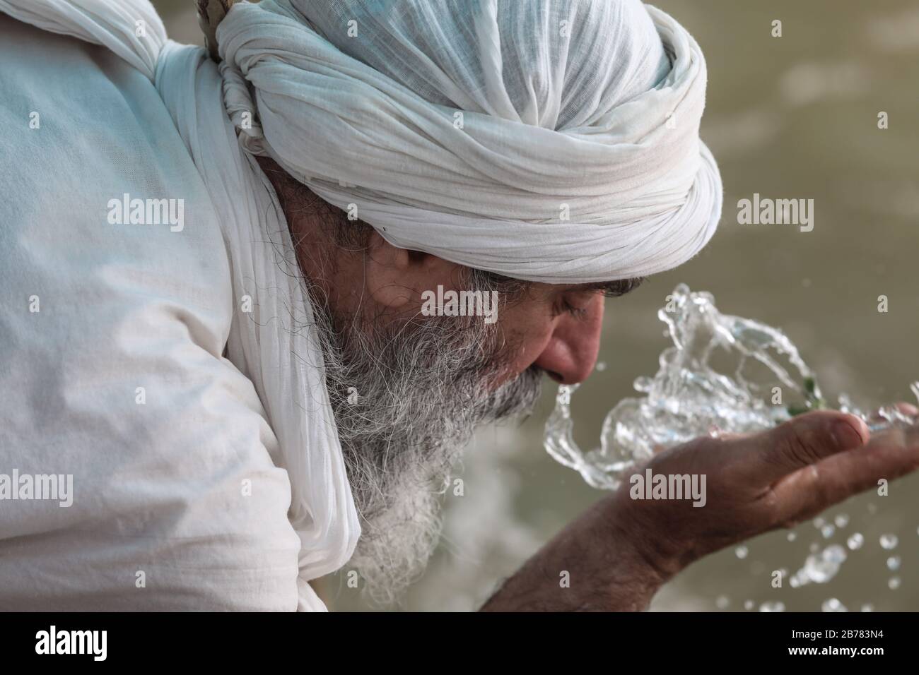 Baghdad, Iraq. 14th Mar, 2020. An Iraqi Mandaean, also known as Sabeans ...