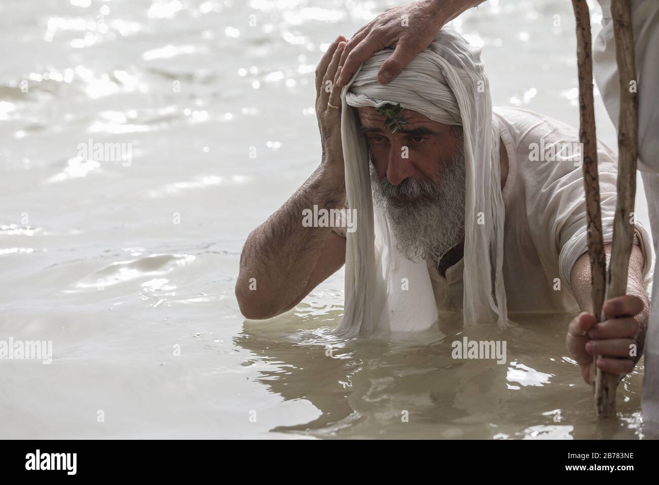 Baghdad, Iraq. 14th Mar, 2020. An Iraqi Mandaean, also known as Sabeans ...