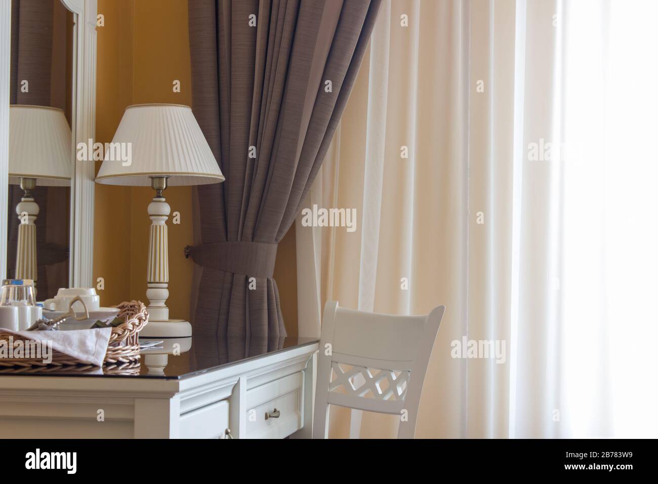 Working room with writing desk in a hotel Stock Photo - Alamy