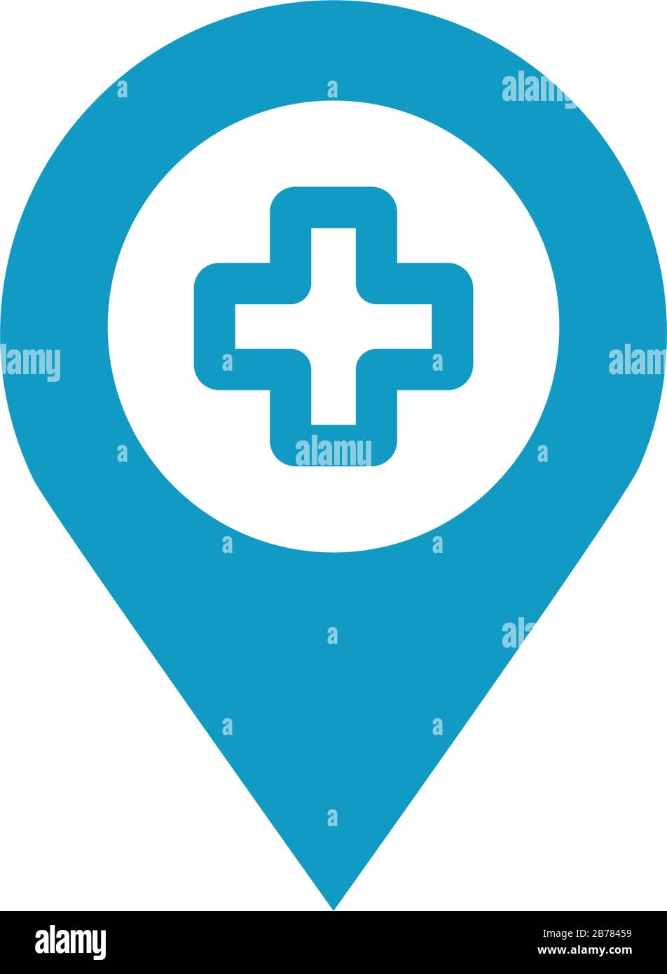 medical cross symbol in pin location line style Stock Vector Image ...