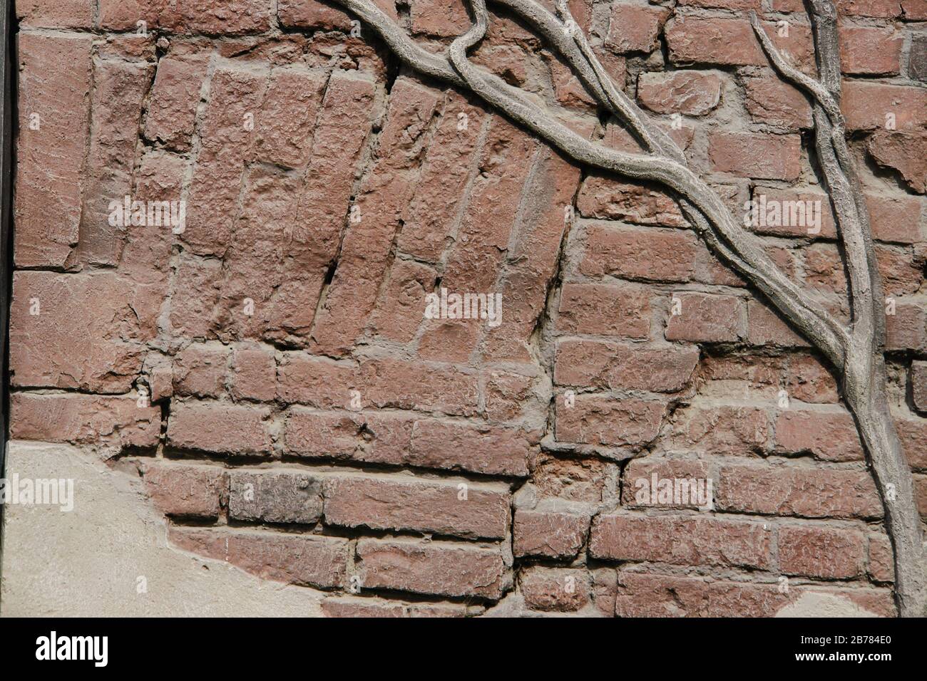Old brick wall with the bits of plaster Stock Photo - Alamy