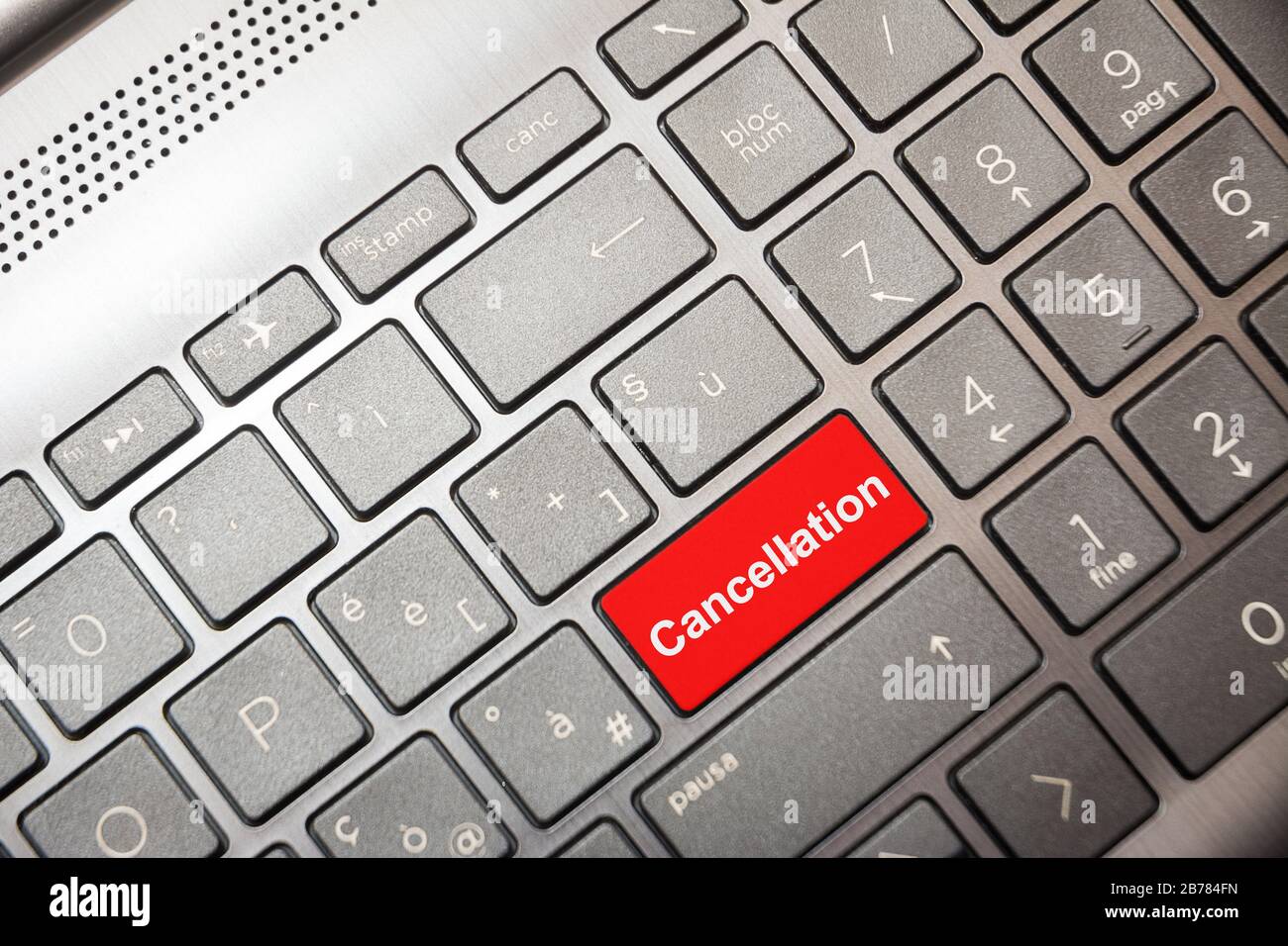 PC key with the red word Cancellation Stock Photo - Alamy