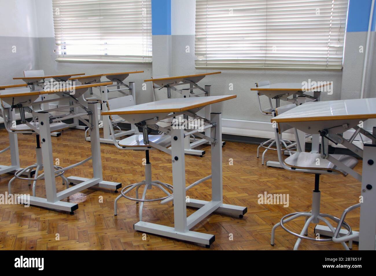 View of the interior of secondary classroom Stock Photo - Alamy