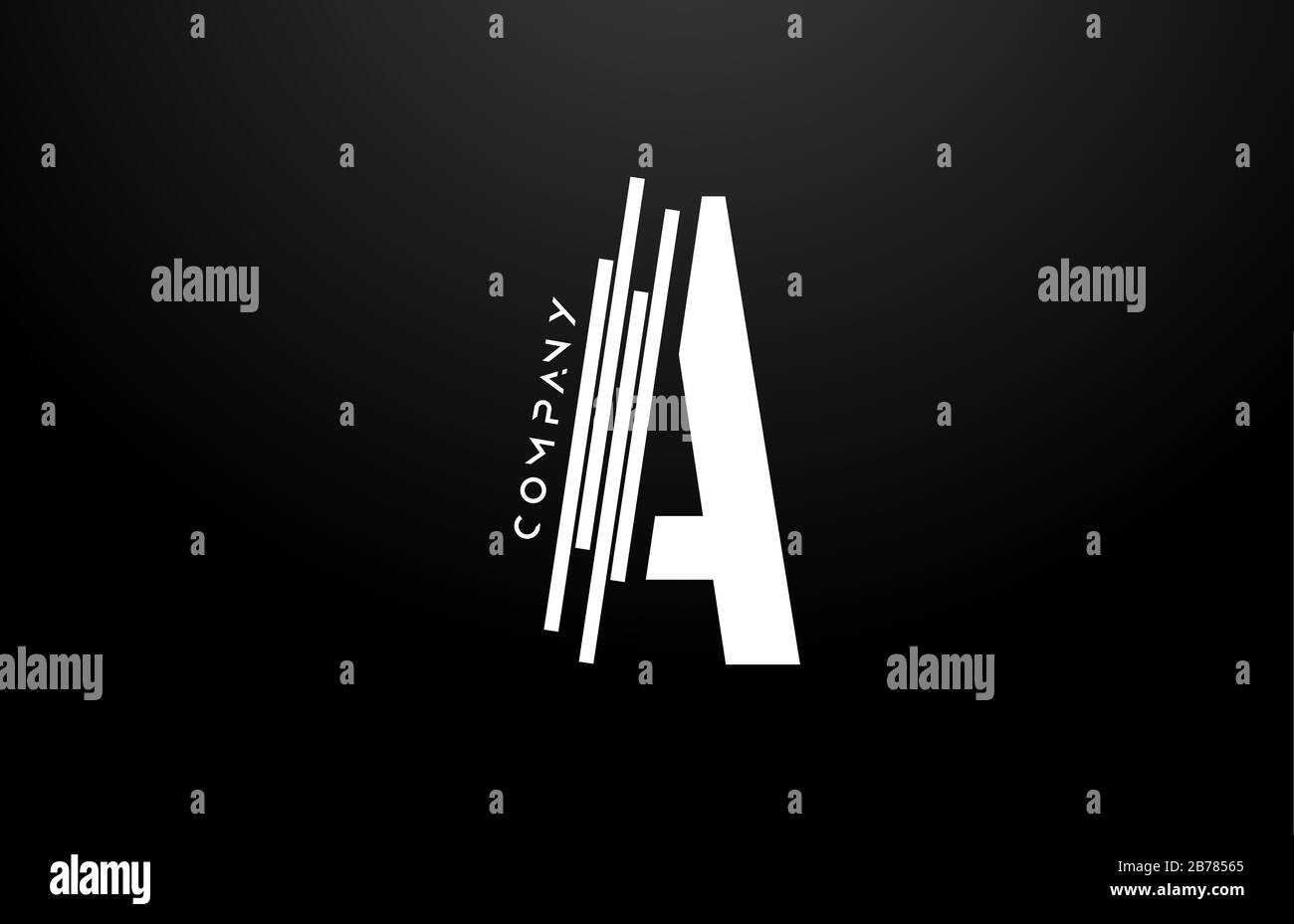 A black white letter alphabet logo design with lines icon for business ...