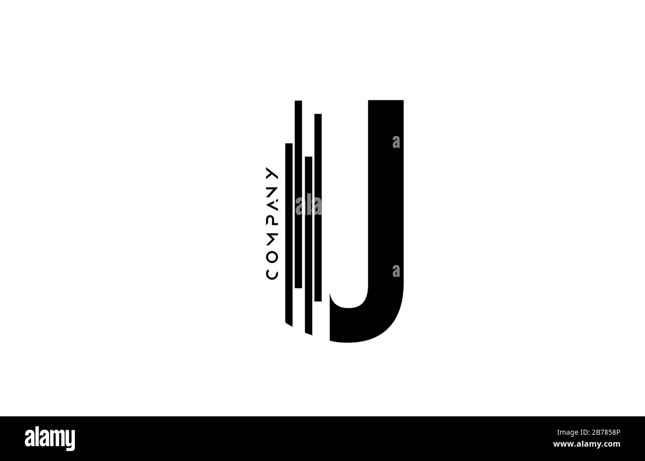 alphabet U black white letter logo design with lines icon for company ...