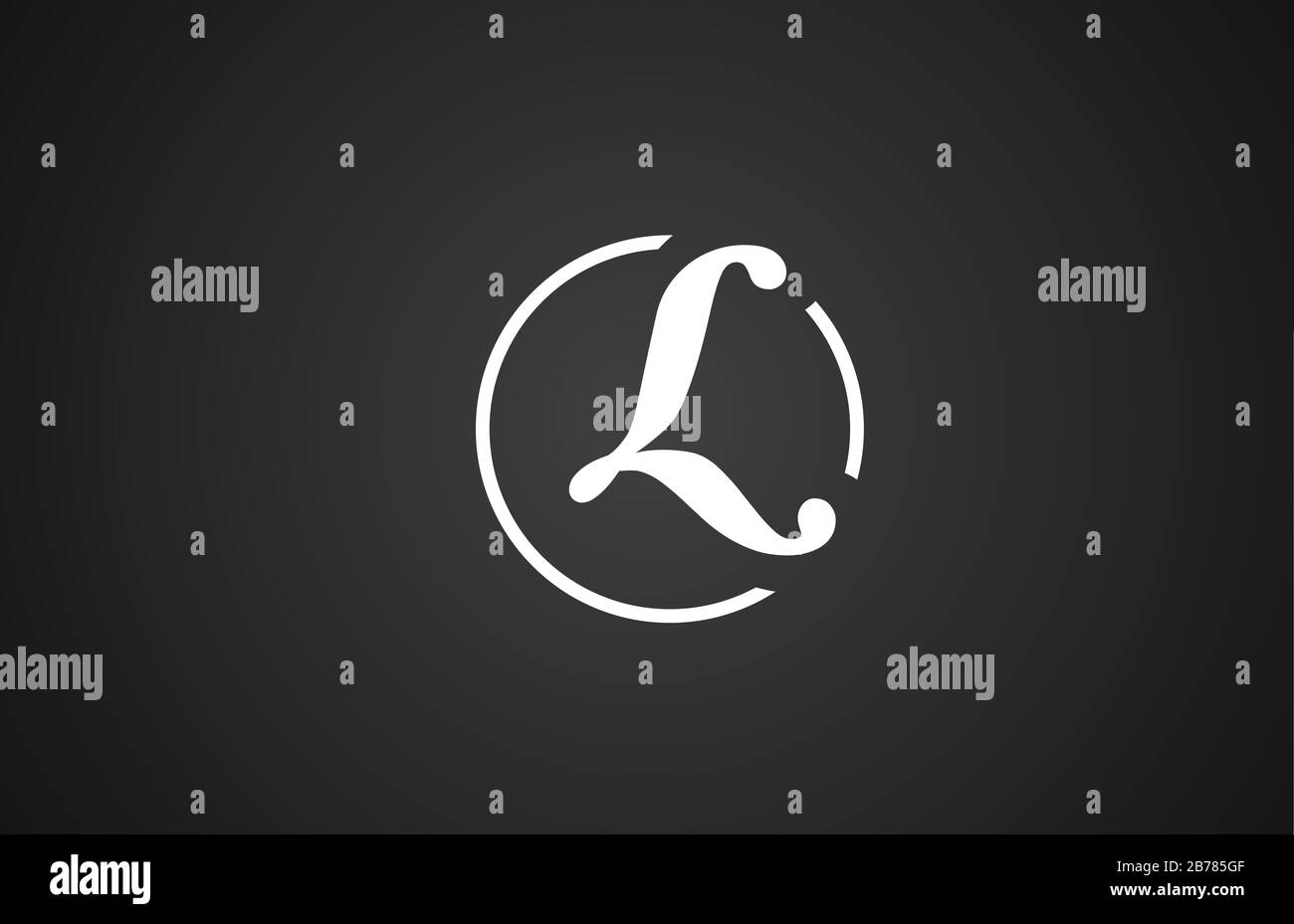 simple black white L letter logo icon alphabet with circle design for ...