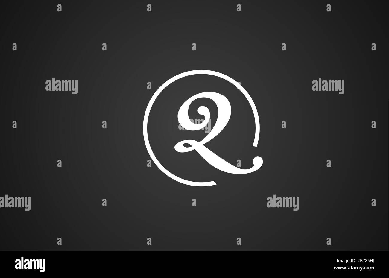 simple black white Q letter logo icon alphabet with circle design for ...