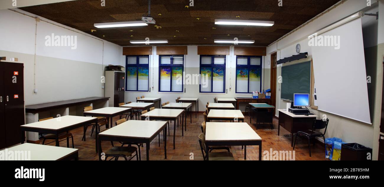 View of the interior of secondary classroom Stock Photo - Alamy