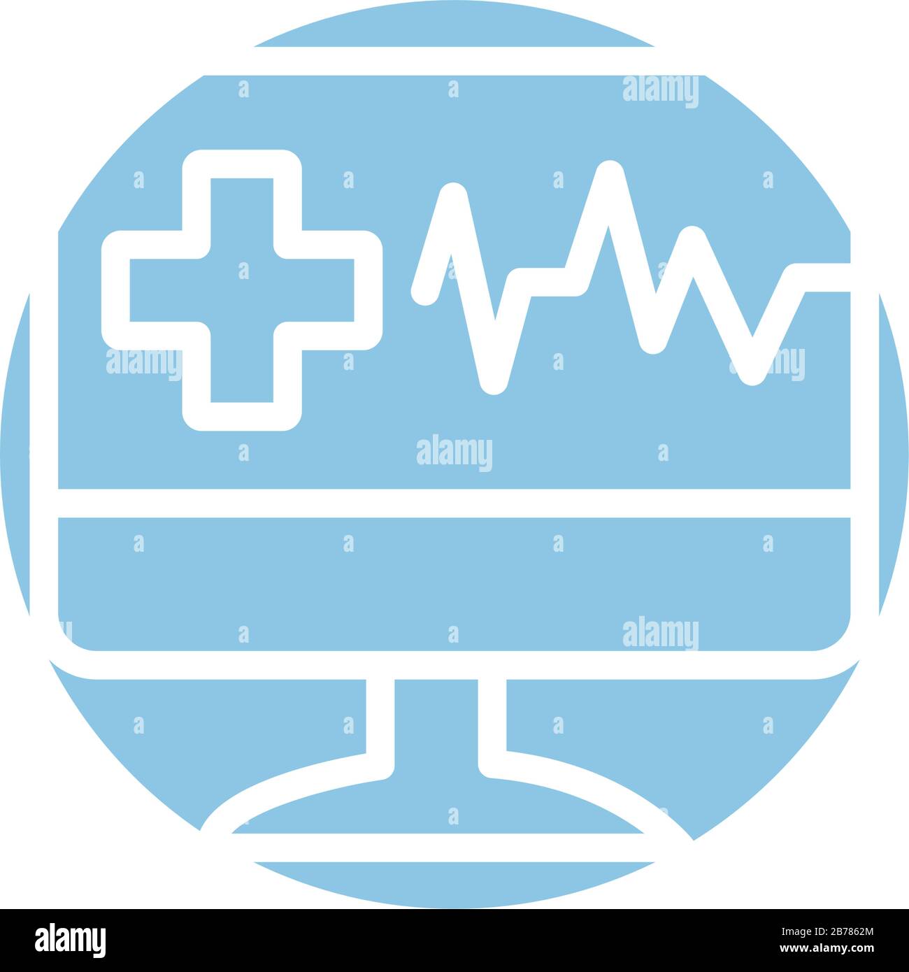 medical ekg cardiology in desktop block icon Stock Vector Image & Art ...